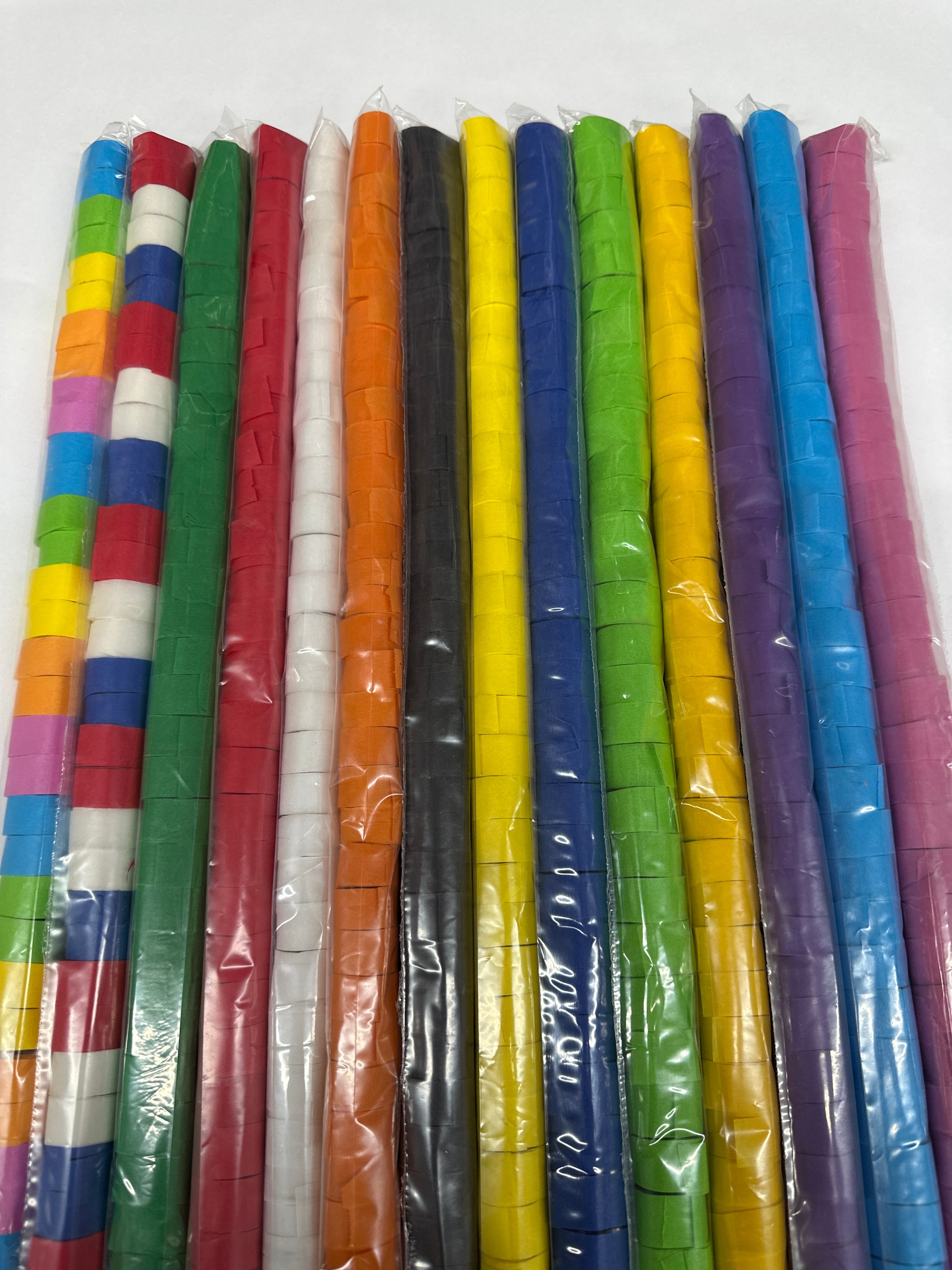 25' Foot Tissue Streamers - 36 Roll Sleeves, 1/2" cut – Confetti Cannon ...