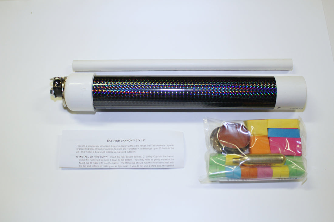 Sky High Cannon 'X-Large' 2" x 18" Size – Confetti Cannon Direct